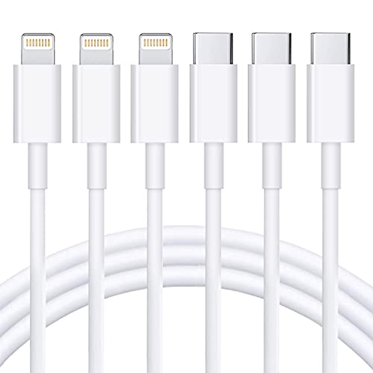 USB C to Lightning Cable 3Pack 6FT [Apple MFi Certified] iPhone Fast Charger Cable USB-C Power Delivery Charging Cord for iPhone 14/13/12/12 PRO Max/12 Mini/11/11PRO/XS/Max/XR/X/8/8Plus/iPad, White