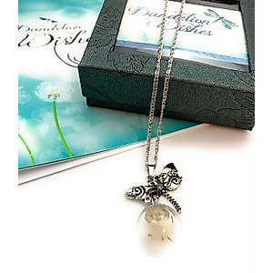 Smiling Wisdom - A Dandelion Wish of Joy Greeting Card and Real Seeds Gift Set - Goodbye, Birthday, Retirement, Journey, Graduation - Women - Dragonfly Dandelion Dangle