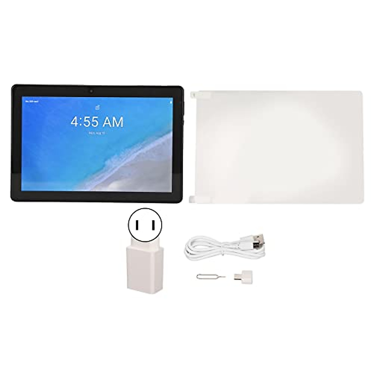 Kufoo Black Tablet, 4G LTE Internet ROM 512GB 8MP 16MP Mini Tablet for Office (US Plug)