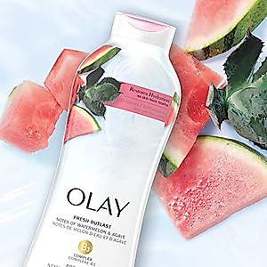 Olay Fresh Outlast Notes of Watermelon & Agave Body Wash, 30 fl oz (Pack of 4)