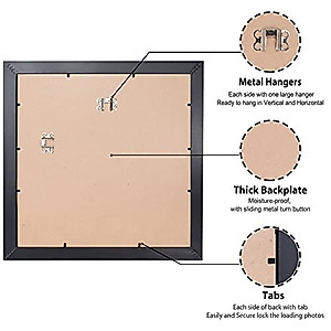 LaVie Home 24 x 24 Picture Frame, Square Poster Frame with High Definition Plexiglass, Horizontal or Vertical Wall Gallery Poster Frames Suitable for Photos, Artworks, Posters,Puzzle, Black 1pc