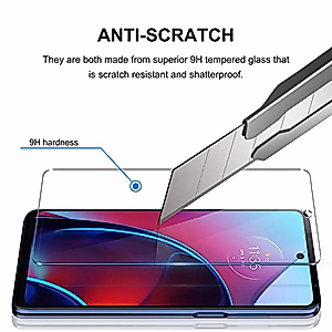 [2+2 Pack] Screen Protector for Motorola Moto G Stylus 5G (2022), 2 Pack Tempered Glass Screen Protector and 2 Pack Clear HD Camera Lens Protector Compatible with Moto G Stylus [Case Friendly]