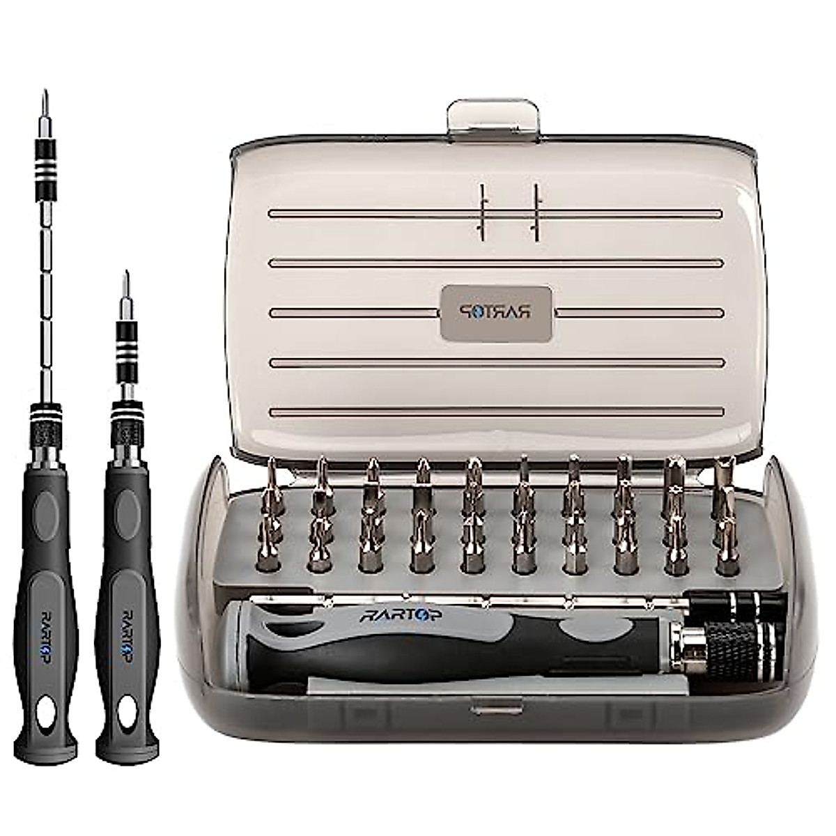 RARTOP Screwdriver Set - Small Screwdriver Set with 30Pcs Precision Screwdriver Bits, Mini Phillips Slotted Hex Star Torx Bits for Watch, Glasses, Cell Phone, Switch, Laptop and Electronics Repair