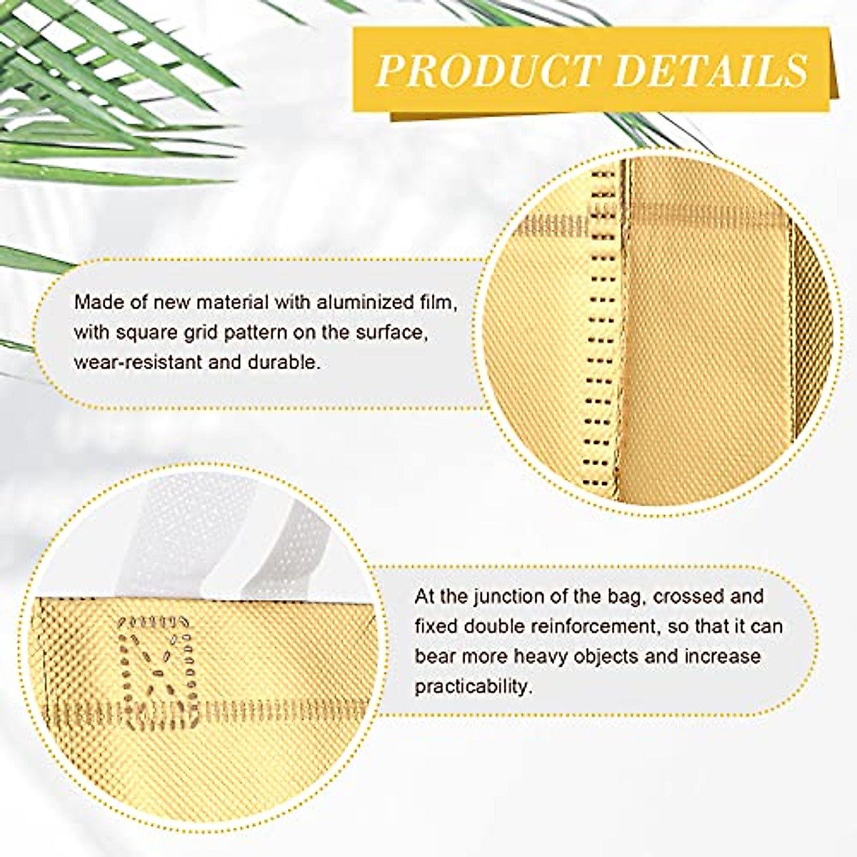 30 Pieces Glossy Reusable Grocery Bag Gift Bags with Handles for Wedding (Gold,12.6 x 4.72 x 11.02 Inch)