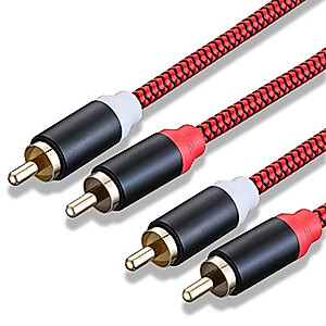 RCA Cable 30Ft,2Rca Male to 2-Rca Male Audio Stereo Subwoofer Cable [Hi-Fi Sound] Nylon-Braided Auxiliary Audio Cord for Home Theater, HDTV, Amplifiers, Hi-Fi Systems,Speakers and etc(30Ft/10M)