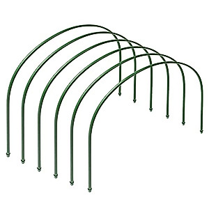 FOTMISHU 6Pcs Greenhouse Hoops Rust-Free Grow Tunnel Tunnel, 4ft Long Steel with Plastic Coated Plant Supports for Garden Fabric, Plant Support Garden Stakes