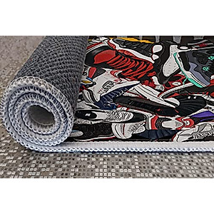 Sneakers Rug, Custom Sneakers, Sneakers, Street Rug,Cool Rug, Rug, Hypebeast Rug, Sport Rug, Sneaker Art, Rug for Living Room pe002 (2.6x3.9 feet - 80x120 cm)