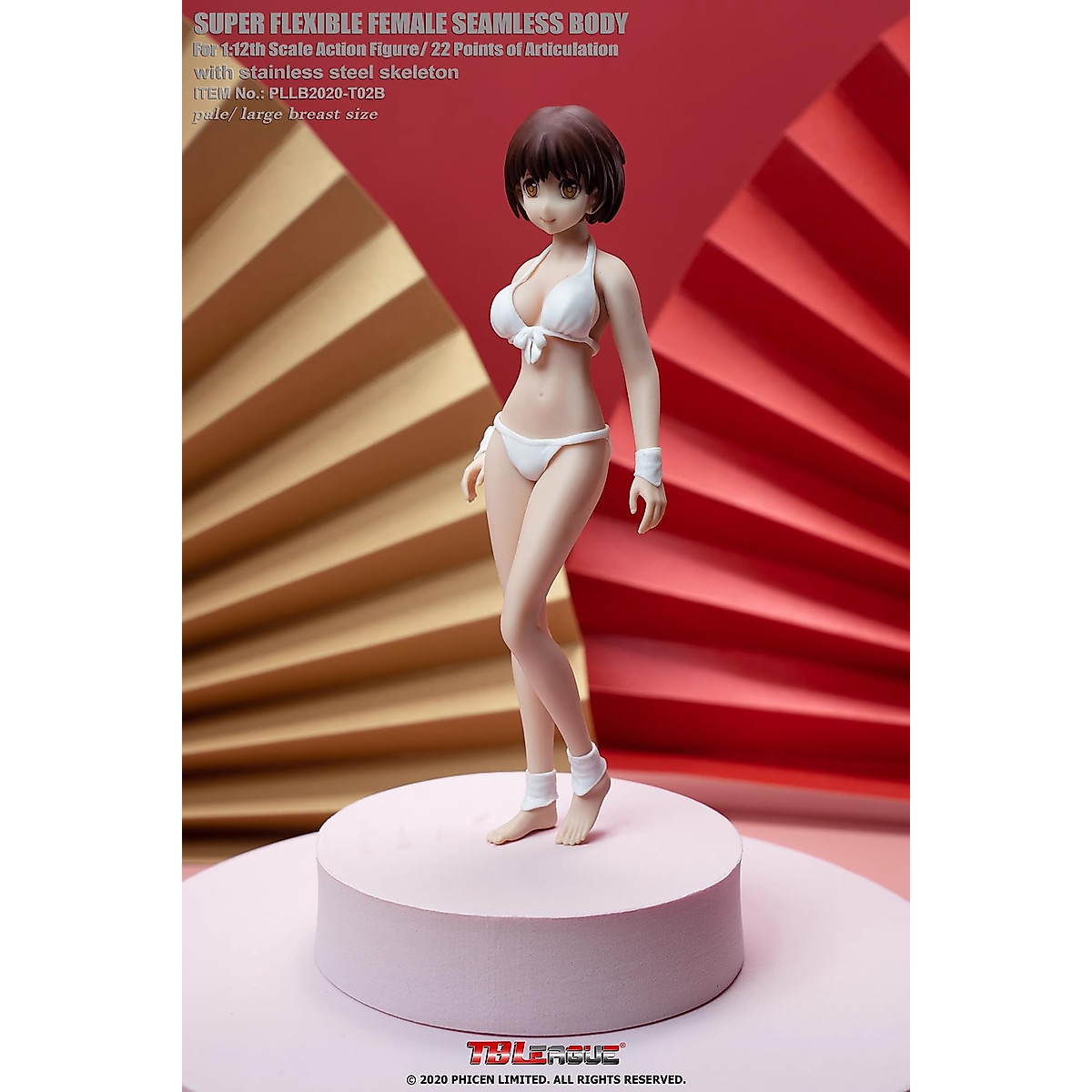 HiPlay TBLeague 1/12 Scale 6 inch Female Super Flexible Seamless Figure Body, Anime Style, Large Bust, Minature Collectible Action Figures T02B(Suntan)