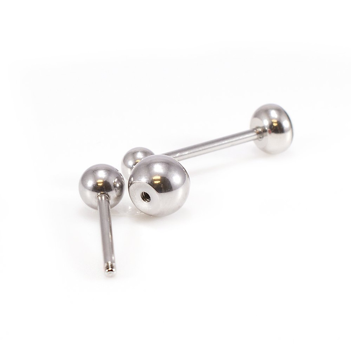 Pierce Plex Package of Two Tongue Barbell with Checker Board Design, Tongue ring with Unique designed ball.