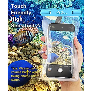 MoKo Floating Waterproof Phone Pouch [2 Pack], Floatable Phone Case Dry Bag with Lanyard Compatible withiPhone 14 13 12 11 Pro Max X/Xr/Xs, SE 3, Samsung S21/S20/S10/S9/S8, Sky Blue+Mint Green