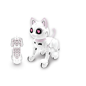 LEXiBOOK - Power Kitty® - Remote Control Robot Cat, Programmable Smart Robot, Light, Sound, White/Pink - KITTY01