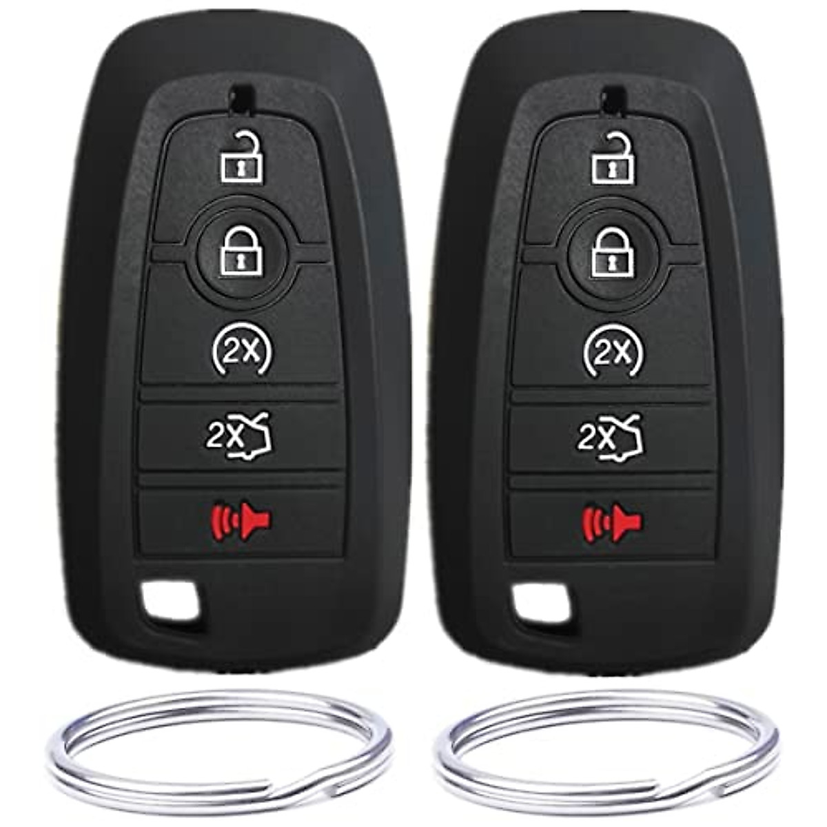 Silicone Rubber Smart Key Fob Cover for 2018-2021 Ford Bronco Mustang Fusion Raptor F250 F350 F450 F550 Edge Explorer Expedition M3N-A2C93142600