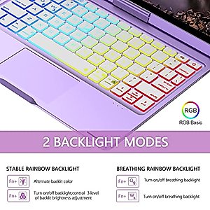 OYOSUOGG Touch ipad Air 5th Generation Case with Keyboard, ipad Pro 11 inch Case with 7 RGB Backlight & 360°Rotatable Keyboard, Magic Trackpad Keyboard Case for Air 4th Gen with Pencil Holder, Purple