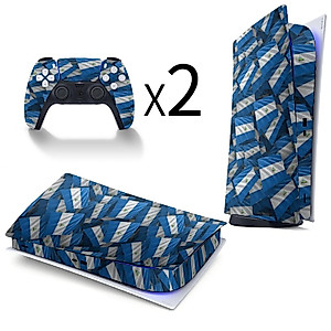 Nicaragua Flag Compatible with PS5 Console and Controller Sticker Skin, Durable, Scratch-Resistant, and Bubble-Free (Digital Version)