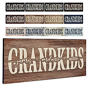GRANDKIDS - Gifts for Grandma, Personalized Grandkids Sign with Names, 12 Colors - 2 Sizes, Customized Grandma Gifts - Papa, Nana Gifts from Grandkids