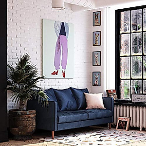 Novogratz Paige Modern Pillowback Sofa, Navy Blue Velvet