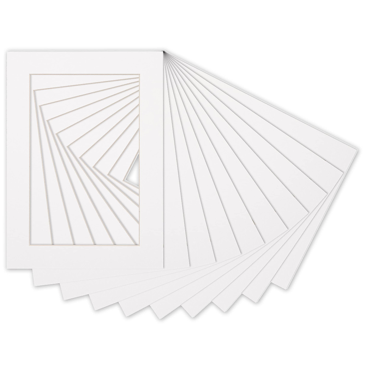 11x14 Mat Bevel Cut for 9x11 Photos - Acid Free White Precut Matboard - For Pictures, Photos, Framing - 4-ply Thickness