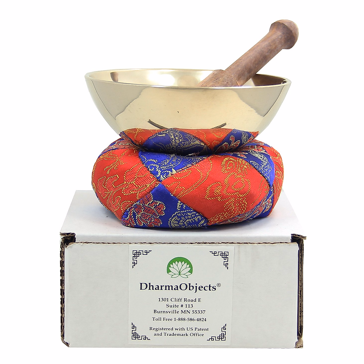 DharmaObjects Tibetan Buddhist Meditation Ring Gong Singing Bowl