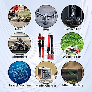 XIITIA 8 Pairs T Plug Female and Male Connector with 12AWG Silicon Wire, 55MM Extention Cable for RC Lipo Battery Cable Drone