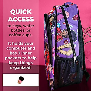 Reflections By Zana Backpack for African American Nurses, Healthcare Workers - Durable & High-Capacity Carry Laptops up to 17 Inches - Purple