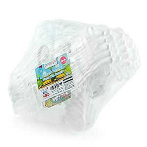 HANGERWORLD 11.8inch Kids Child Baby Pant and Skirt Hangers with Clips Swivel Hook (20 Pack, White)