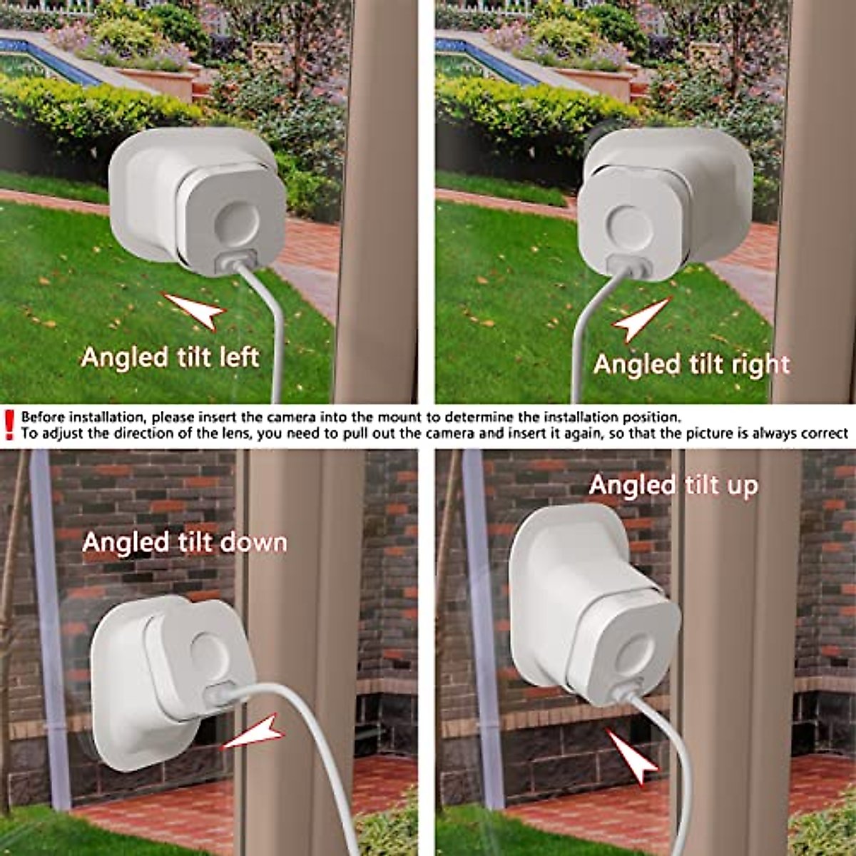 Teccle Angled Window Mount Bracket for Blink Mini, 20 Degrees Tilt (Up/Down/Left/Right), Get Tilt Viewing Angle