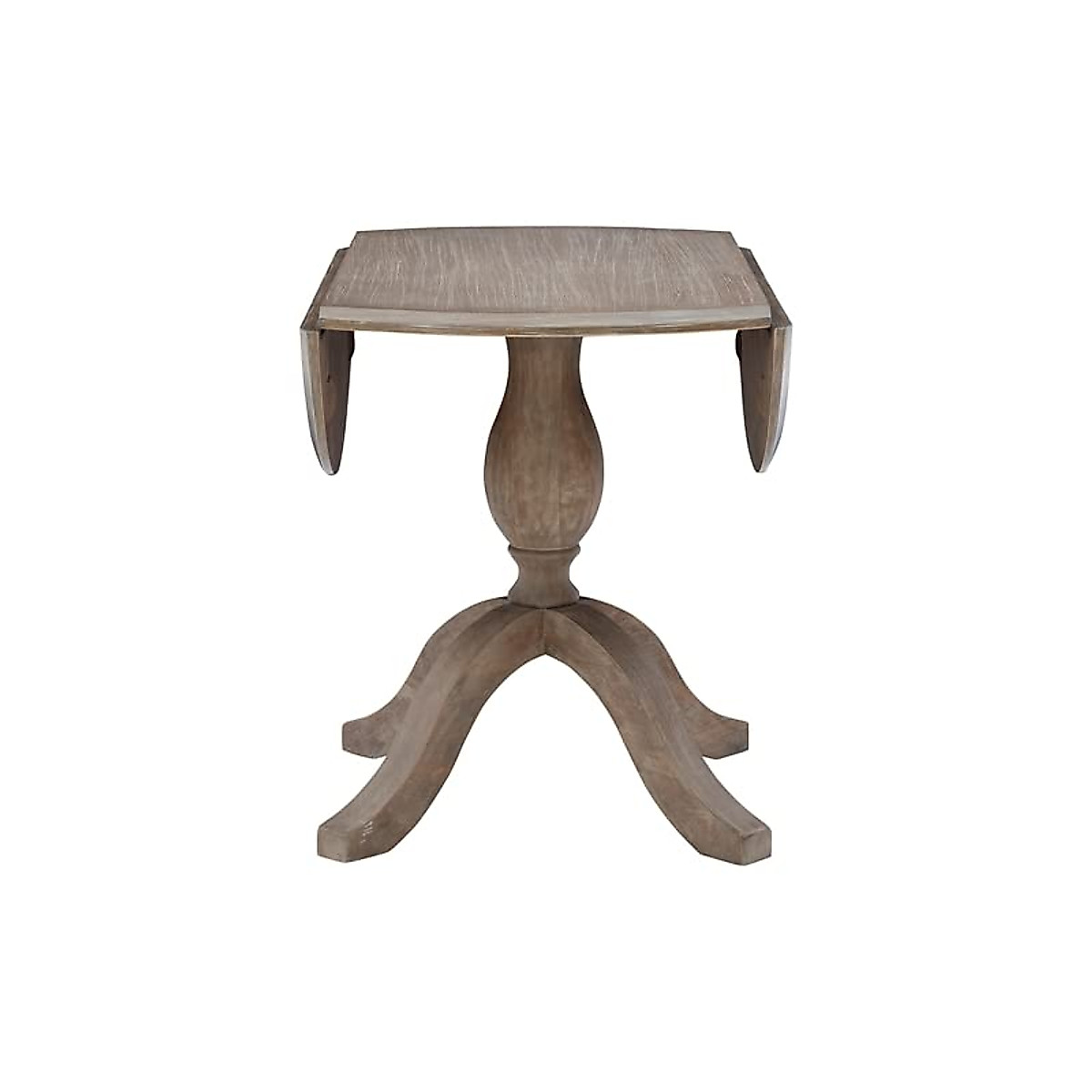 BOWERY HILL Transitional Wood Drop Leaf Dining Table in Antique Rustic Brown