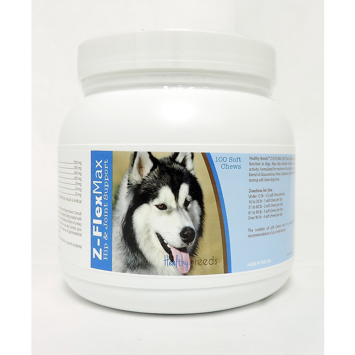 Healthy Breeds Siberian Husky Z-Flex Max Hip & Joint Soft Chews 100 Count