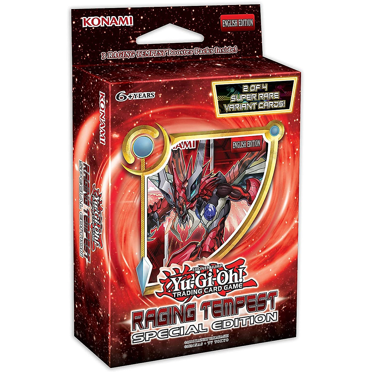 Yu-Gi-Oh Cards! Raging Tempest Special Edition Deck | 3 Booster Packs | 2 Super Rare Cards | Genuine Cards, Multicolor, Model: 083717831495