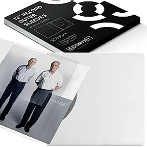 Hudson Hi-Fi Anti-Static Vinyl Record Outer Sleeves - Protective Outer Sleeve 500 Pack - Protect Your LP Albums from Scratches, Dust & Dirt - Acid-Free Rice Paper Outer Disc Covers