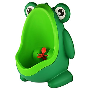 Cute Frog Standing Potty Training Urinal for Boys Toilet with Funny Aiming Target - Blackish Green