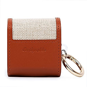 Design Skin Canvas Leather Pouch Case for Buds 2 Pro with Button Lock and Key Chain Buckle Compatible with Buds 2 Pro - Canvas Pouch (Brown)