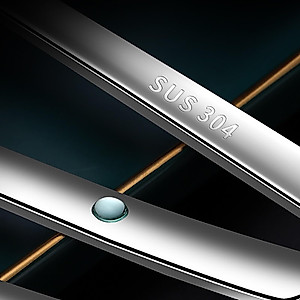 YAPULLYA Korean Soup Spoons, 18/8 Stainless Steel Long Handle 8 Inch Tablespoon, Asian Metal Dinner Spoons, Set of 4 (flowers)