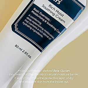DearKlairs Rich Moist Soothing Cream 80ml, Sensitive Skin, Hypoallergenic, Centella Asiatica, Ceremide, Moisturizer, Full Hydration, Non-sticky texture, K-beauty