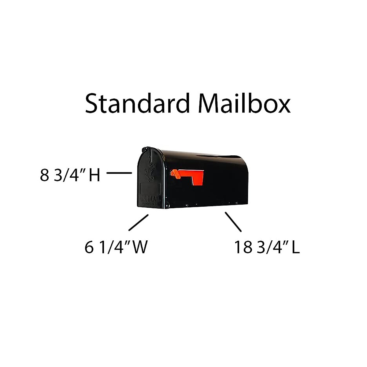 4Ever Products Vinyl Mailbox Post System - Includes Black Steel Mailbox and Custom Address Plate (White)