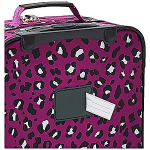 Rockland Fashion Softside Upright Luggage Set, Expandable,Telescopic Handle,Wheel, Purple Leopard, 2-Piece (14/19)