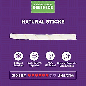 Treatly Beefhide Twist Sticks 5" Dog Chew Treats - Natural Flavor, 1 lb/1 Pack