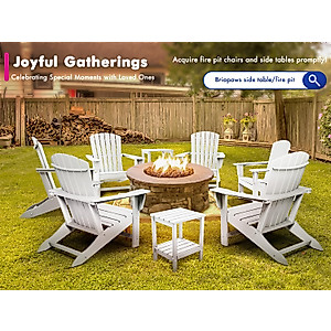 BRIOPAWS Adirondack-Chairs-Set of 2 | Fire Pit Chair | Oversized | HDPE Plastic | Weather Resistant | for Deck Outdoor Poolside Campfire | White