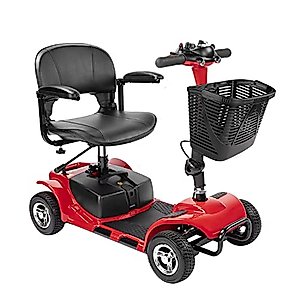 Cebihy 4 Wheel Mobility Scooter, Electric Power Mobile Scooters for Seniors Adult with Lights Collapsible and Compact Duty Travel Scooter w/Basket and Extended Battery