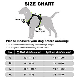 WINSEE Dog Harness No Pull, Pet Harnesses with Dog Collar, Adjustable Reflective Oxford Outdoor Vest, Front/Back Leash Clips for Small, Medium, Large, Extra Large Dogs, Easy Control Handle for Walking
