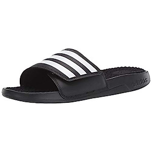 adidas Unisex Adissage Tuned Slides Sandal, Black/White/Black, 7 US Men