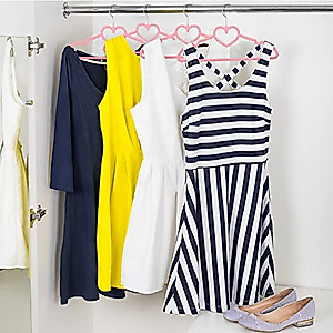 50 Pieces Heart Hangers Cute Hangers with 360 Degree Swivel Hook Heavy Duty Clothes Hanger Adult Coat Hangers for Jackets, Pants, Shirts, Suit, Dress Room Closet Decor (Pink, Velvet)