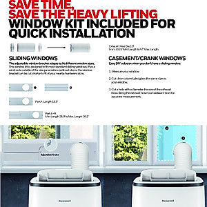 Honeywell 15,000 BTU Portable Air Conditioner with Dehumidifier & Fan Cools Rooms Up To 775 Sq. Ft. with Remote Control, HJ5CESWK0, White/Black