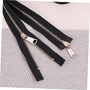 COHEALI 2pcs Zippers Metal Zipper DIY Zipper Sewing Accessories Zipper Cloth Bag Zipper Double-Side Zipper Slider Coil Zipper Pull Black Clothing Zipper Slider