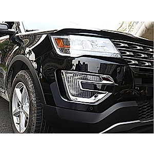 ABS Chrome Car Front Fog Light Lamp Cover Trim Trims Fit For Ford Explorer 2015 2016 2017