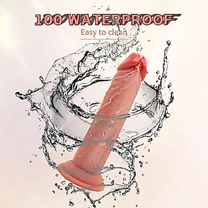 Realistic Dildo Sex Toy for Women,G-Spot Huge Silicone Dildos with Powerful Suction Cup for Hands-Free Play,8.07inch Realistic Penis Anal Plug for Women and Couple