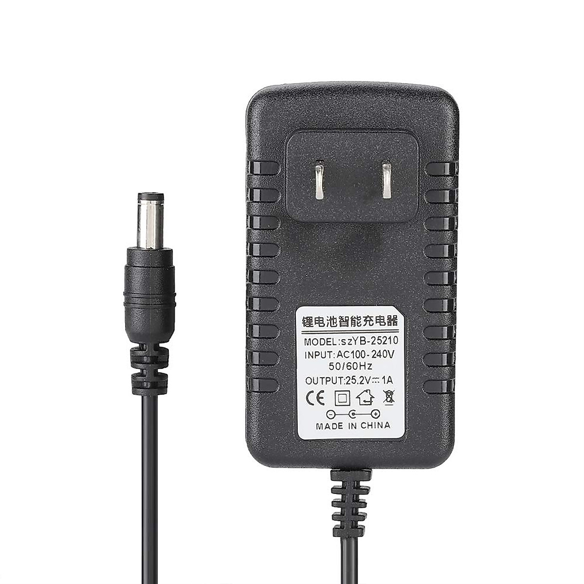 25.2V/1A Fast Charging Li-ion Charger Adapter with Multi-Level Protections 100-240V Input (US)