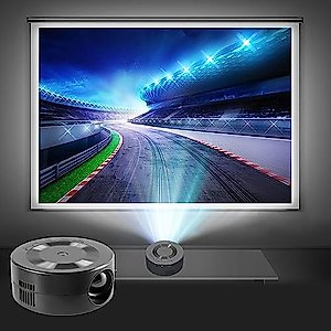 Mini Projector, Portable 1080P LED Projector, Outdoor Movie Projector Home Movie LED Video Projector, Movie Projector with USB HDMI Interface & Remote Control, for Home, Outdoor, Travel, Camping