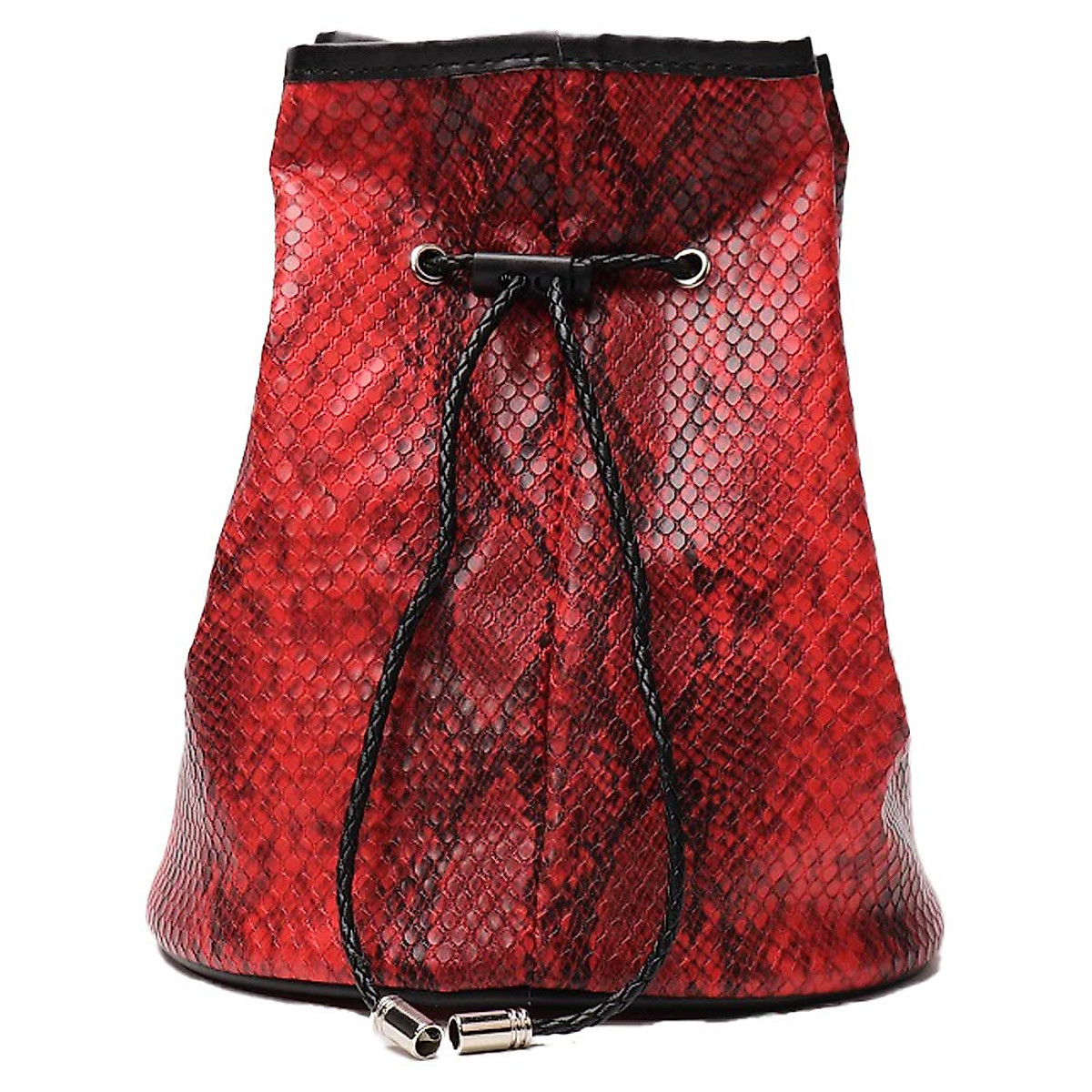 Grinning Gargoyle – Massive Dice Bag with 7 Pockets - 500 Die Capacity Die Pouch with 7 Pockets – Deluxe Dragon Skin Design with Eye (Red)