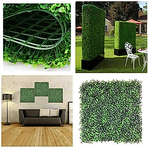 ZXMOTO 20’’ x 20’’ Artificial Boxwood Hedge Panels 12PCS Artificial Boxwood Panels Topiary Hedge Plant Faux Grass Wall Decoration Faux Greenery Wall Panel for Indoor Outdoor Garden Backyard Home Decor